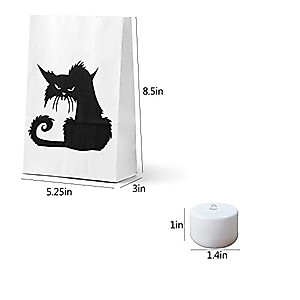 Halloween Lantern Luminary Paper Bags 4 Different Style 16 Pieces Paper Candle Bags with LED Tea Lights,Halloween Party Decor