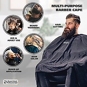 Wahl Clipper Genuine Reusable Barbers Cape for Hair Cutting, and Trimming with Easy Hook & Loop Adjustable Neck for Kids and Adults - Model 3417