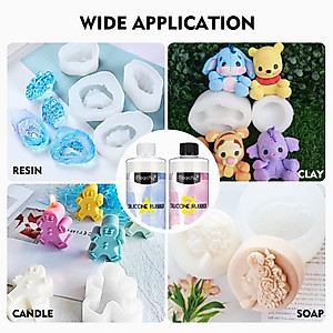 Magicfly Silicone Mold Making Kit, Liquid Silicone Rubber 32oz, Translucent Clear Mold Making Silicone Rubber, for Casting Resin Molds, Silicone Molds, Soap, Candle, Clay