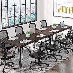 Tribesigns 62.9 Inch Rustic Computer Desk, Large Office Executive Desk with Metal Legs, Simple Writing Study Desk Workstation Conference Table Business Furniture for Home Office