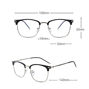 Shiratori Vintage Retro Half Frame Horn Rimmed Optics 43mm Clear Lens Glasses Brown