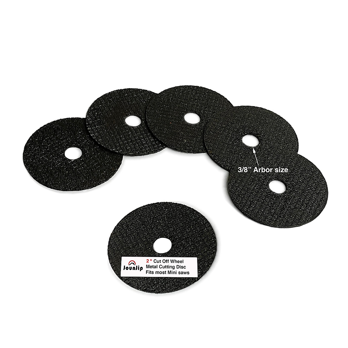 JOUNJIP 2" Inch Cut Off Wheel Metal Cutting Discs -fits Most Mini Miter Cut Off Saw, Chop Saw, and Benchtop Saws with 3/8" Arbor -2" x 1/16" x 3/8" (6-Pack)