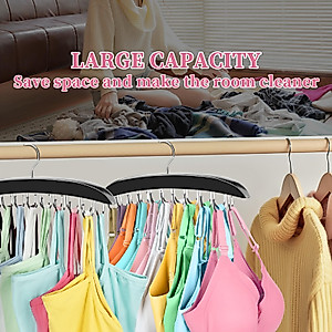 Bra Hanger for Closet, 360° Rotating Bra Organizer Space Saving w/20 Foldable Metal Hooks, Tank Top Hanger Closet Organizers and Storage for Camisoles/Tank Tops/Bras/Belts/Scarves Black