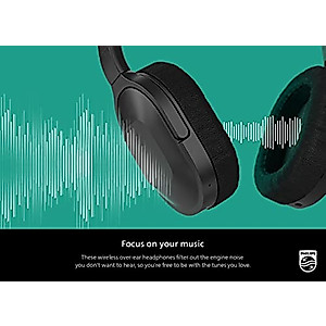 PHILIPS Active Noise Cancelling Headphones Wireless Bluetooth H6506 Flat Folding Lightweight Over Ear Wireless Headphones w/Multipoint Bluetooth Connection 30h Playtime with Deep Bass for Home/Office