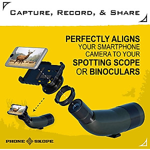 Phone Skope Complete Digiscoping Kit, Compatible with iPhones OR Samsung, Includes PhoneCase + Eyepiece Adapter + Lens Cloth