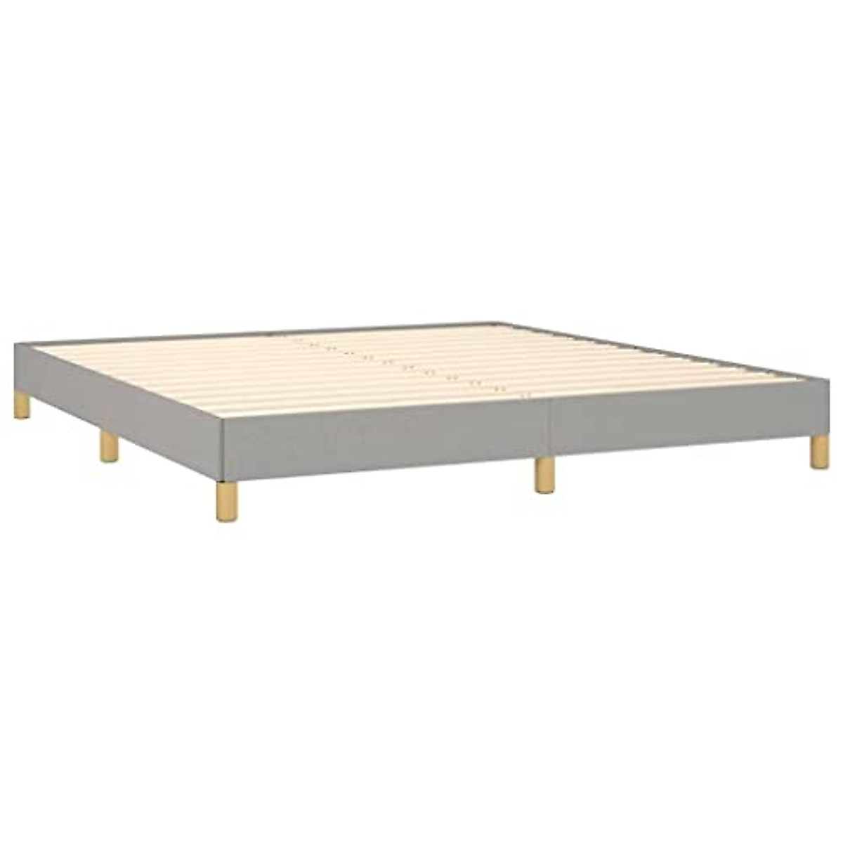 INLIFE California King Size Bed Frame,Fabric Platform Bed Frame with Wooden Legs California King Size Bed Frame Strong Wooden Slats Support,No Spring Box Needed,Easy to Assemble Light Gray 72"x83.9"