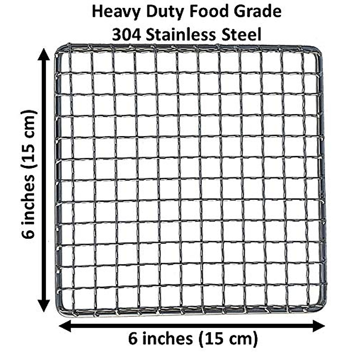 Branded Boards Portable Bushcraft Stainless BBQ Small Cooking Grill Grate & Burlap Hemp Drawstring Bag, Camping, Campfires Backpacking, Hunting & Fishing. (Small Grill & Bag ONLY)