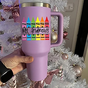 Personalized Teacher Tumbler With Name, Personalized Teacher 40oz Tumbler, Cute Tumbler For Teacher, Teacher Gift, Teacher Week, Back to School Gift, Thank You Gift Teacher 4