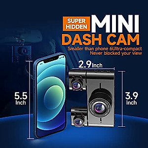 HUPEJOS V7 360° Dash Cam, 4 Channel Quad Camera FHD 1080P*4 Front, Left, Right, and Rear with WiFi, Adjustable Lens Dash Camera for Cars with Night Vision, Free 128GB Card, 24 Hours Parking Mode