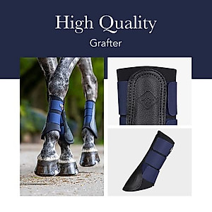 LeMieux Grafter Brushing Horse Boots - Protective Gear and Training Equipment - Equine Boots, Wraps & Accessories (Black - Large)