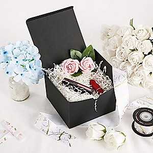 JINMING 10 Gift Boxes 6x6x4 Inches Small Gift Boxes with Lids, Matte Black Gift Boxes Bulks for Wedding, Party, Birthday, Groomsman Proposal Boxes for Light Gifts