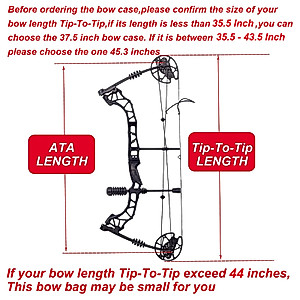 SOPOGER Archery Compound Bow Case Holder Soft Carry Bow Bag Case with Arrows Quiver Pocket for Hunting Target Practice (Black, 45.3 inch)