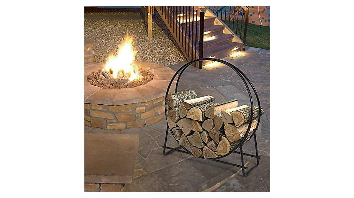 Heavy Duty Firewood Rack - Durable Steel Log Holder for Indoor & Outdoor
