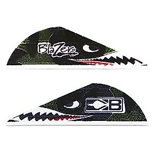 Bohning True Color 2" Blazer Vanes Flying Tiger Shark = Blazer Vane, 100pk,Black