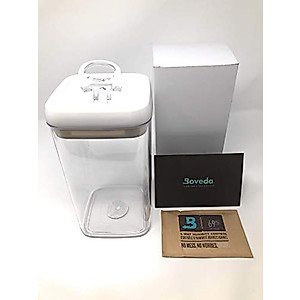 Easy Open Acrylic Cigar Humidor Jar Including The Boveda 69% 2-Way Humidity System, 25 Cigar Capacity (Square)
