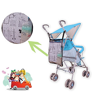 Alovexiong 2 Pack Portable Universal Multi Function Baby Stroller Hanging Bag, Accessory Mesh Organizer Net Bag, Food Storage Container Bag,Stroller Hanging Storage Net Bag,Toy Storage