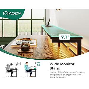AODK 63-Inch Computer Desk with Power Outlet & LED Light, Reversible Office Desk with File Cabinet and Drawer, Gaming Desk with Keyboard Tray, Study Table with Full Monitor Riser and PC Stand, Vintage