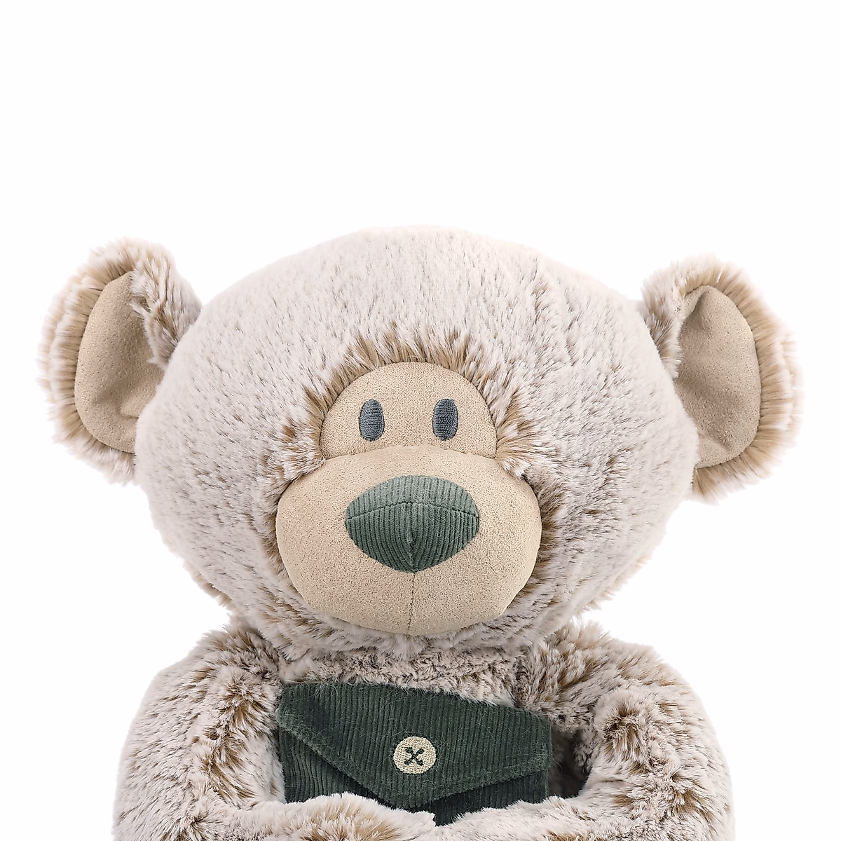 DEMDACO Pocket Prayer Teddy Bear Soft Grey 16 inch Plush Fabric Stuffed Animal Toy