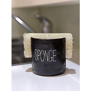 Mud Pie Kitchen Dish Bistro Sponge Holder Caddy, Black