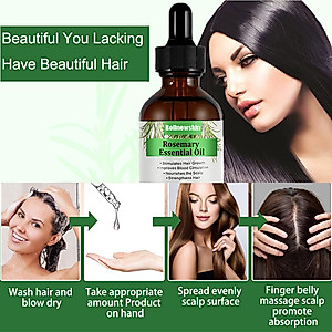 Rollnewskin Rosemary Oil for Hair Growth - Rosemary Essential Oil for Hair Growth, nourishes Beards, moisturizes Eyelashes and Cares for Skin (60ml)