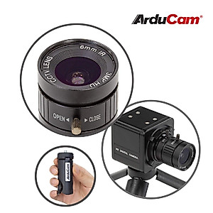 Arducam for Raspberry Pi HQ Camera, 12MP IMX477 HQ Webcam with Audio, 6mm CS-Mount Lens, Metal Enclosure, Tripod and USB Cable