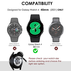 Wingle Bling Galaxy Watch 4 Case Compatible for Samsung Galaxy Watch 4 40mm Screen Protector, 4-Pack Soft TPU Full Protective Cover Crystal Diamonds Bumper Case (Black/Silver/Rose Gold/Pink)