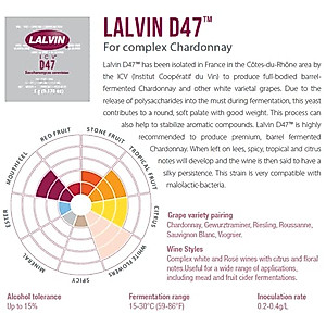 Lalvin D47 Wine Yeast (10 Pack) - Make Wine Cider Mead Kombucha At Home - 5 g Sachets - Saccharomyces cerevisiae - Sold by CAPYBARA Distributors Inc.