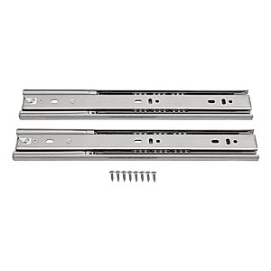 RustyVioum 12inch Heavy Duty Drawer Slides, 22lbs 5 Pairs Full Extension Side Mount Ball Bearing Drawer Rail for Cabinets Goods Shelves Tool Boxes Industrial Drawers (Stainless steel-5 Pairs, 12 Inch)