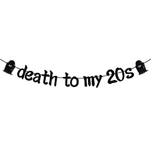 Death To My 20s Banner, Rip Twenties, Cheers to 30 Years, Tombstone Theme 30th Birthday Party Decorations Supplies