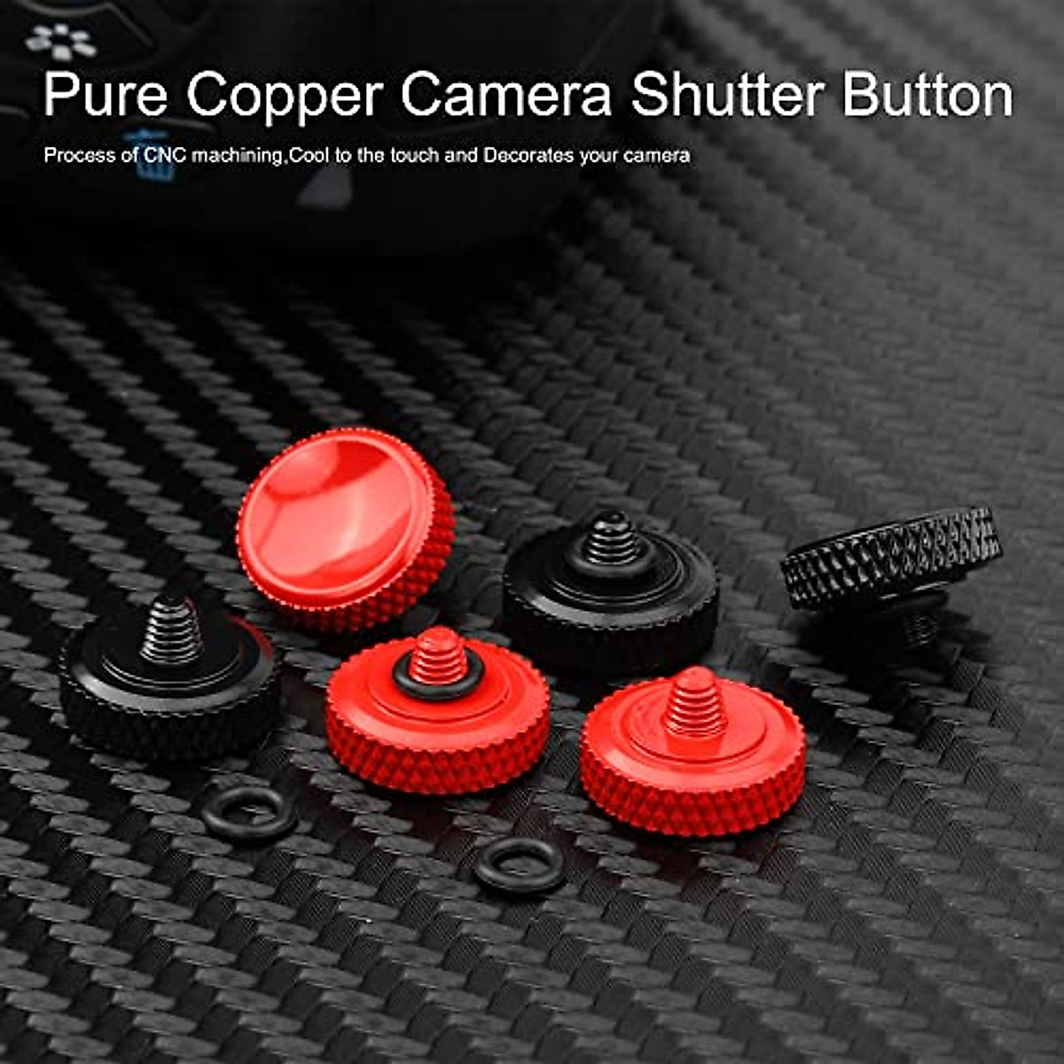 Yullmu Camera Shutter Button (2 Pack/Red&Black) 12mm Pure Copper Soft Shutter Release Button for Fuji Fujifilm XT30 X100V X100F X100T X100S X100 X-T4 X-T3 XT2 XT1 X30 X20 X10 X-T20