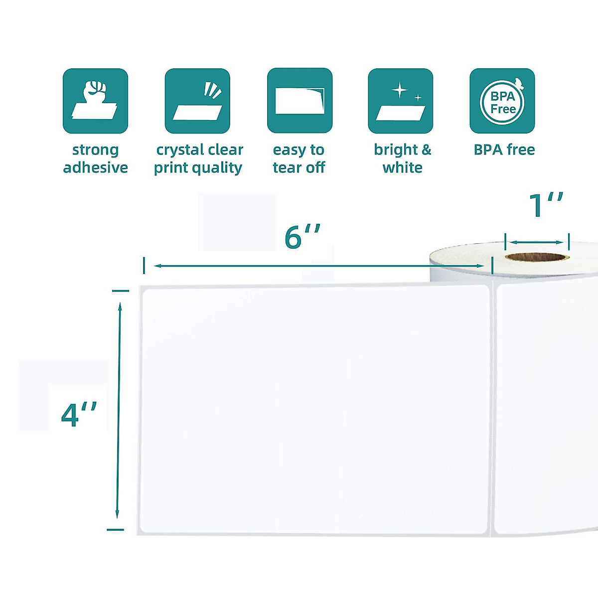 4 Rolls 450 Labels 4x6 Direct Thermal Shipping Labels Compatible with Zebra 2844 Zp-450 Zp-500 Zp-505, LabelChoice 1" Core Permanent Adhesive Sticker Labels for Rollo, MUNBYN Printer