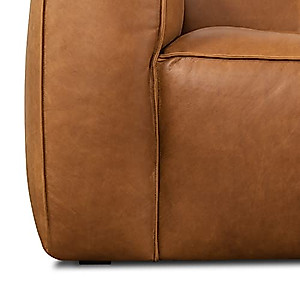 POLY & BARK Capa Sofa in Full-Grain Pure-Aniline Italian Tanned Leather in Saddle Tan