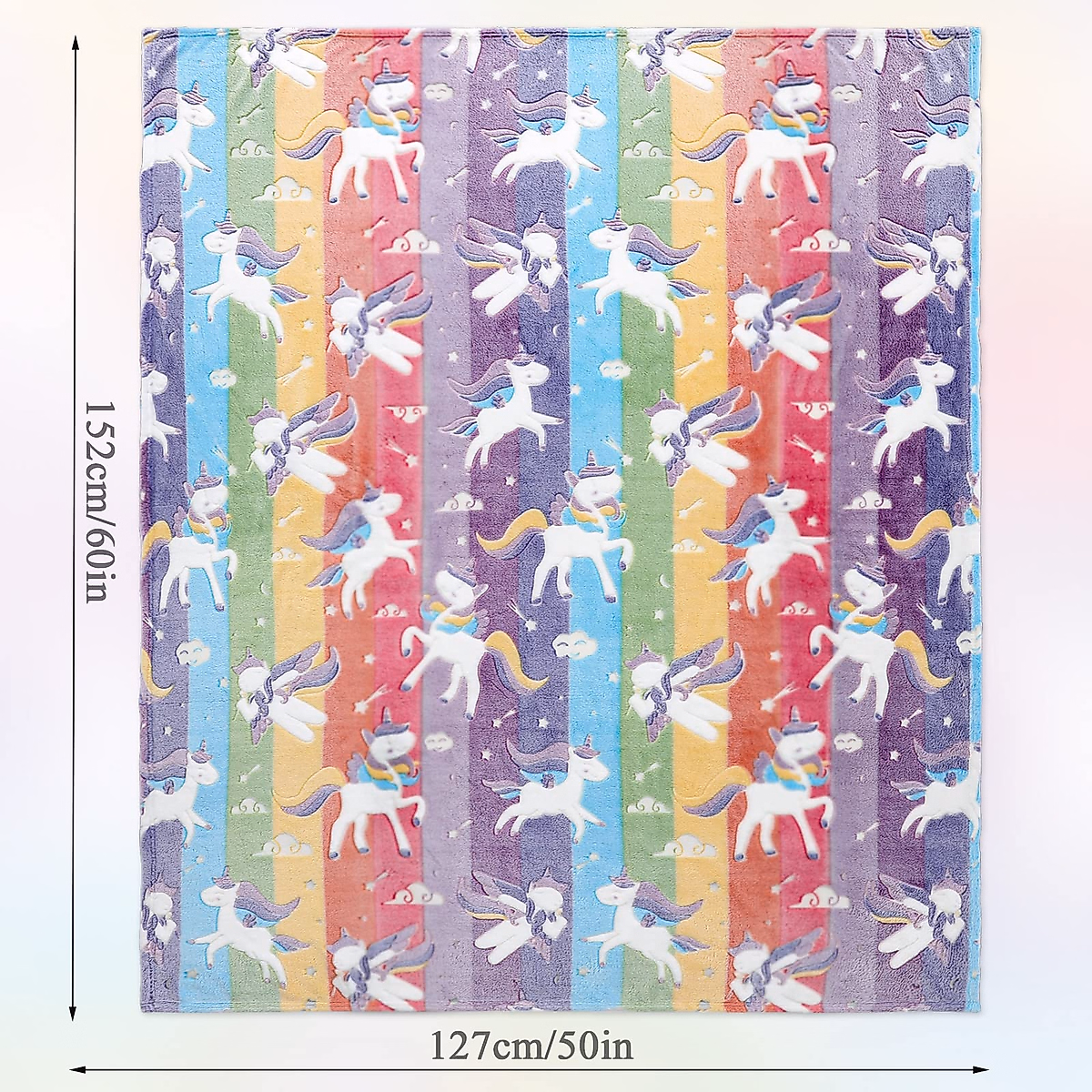 LIFEYJ Glow in The Dark Blanket Unicorns Gifts for Girls, Soft Blanket 3 4 5 6 7 8 9 10 Year Old Girl Gifts, Toddler Girls Toys Age 6-8, Gifts for Girls for Birthday Gifts, 50"x60"