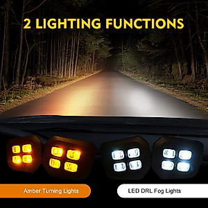 LED Tacoma Fog Lights Compatible with Tacoma 2016 2017 2018 2019 2020 DRL Fog Light for Tacoma Assembly LED Driving Fog Light to Tacoma Fog Lamps Kits Replacement (Dual -Color White/Amber)