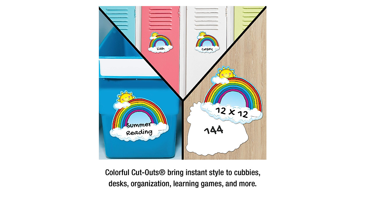 Carson Dellosa Rainbow Cutouts - Bright Classroom Spring Decor