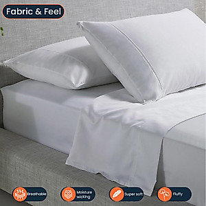 Banke Bihari 100% Egyptian Cotton 600 TC 1 Piece Fitted Sheet Only Soft & Smooth Hotel Feel Sateen Weave Solid 15" inch Extra Deep Pocket (Full XL-White)