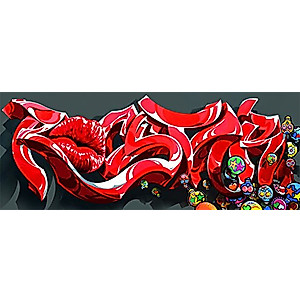 Rocstar by Graffiti and Super Pop Artist Erni Vales of EVLworld Limited Edition Museum Grade Art Print on Aluminum Metal approx 18in x 24in