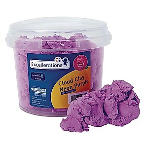 Excellerations Foam Clay for Kids (8.8 oz) – Neon Cloud Air Clay with Storage Tub, Reusable Soft Foam Sensory Toy, Safe & Allergy-Free Clay for Home or School