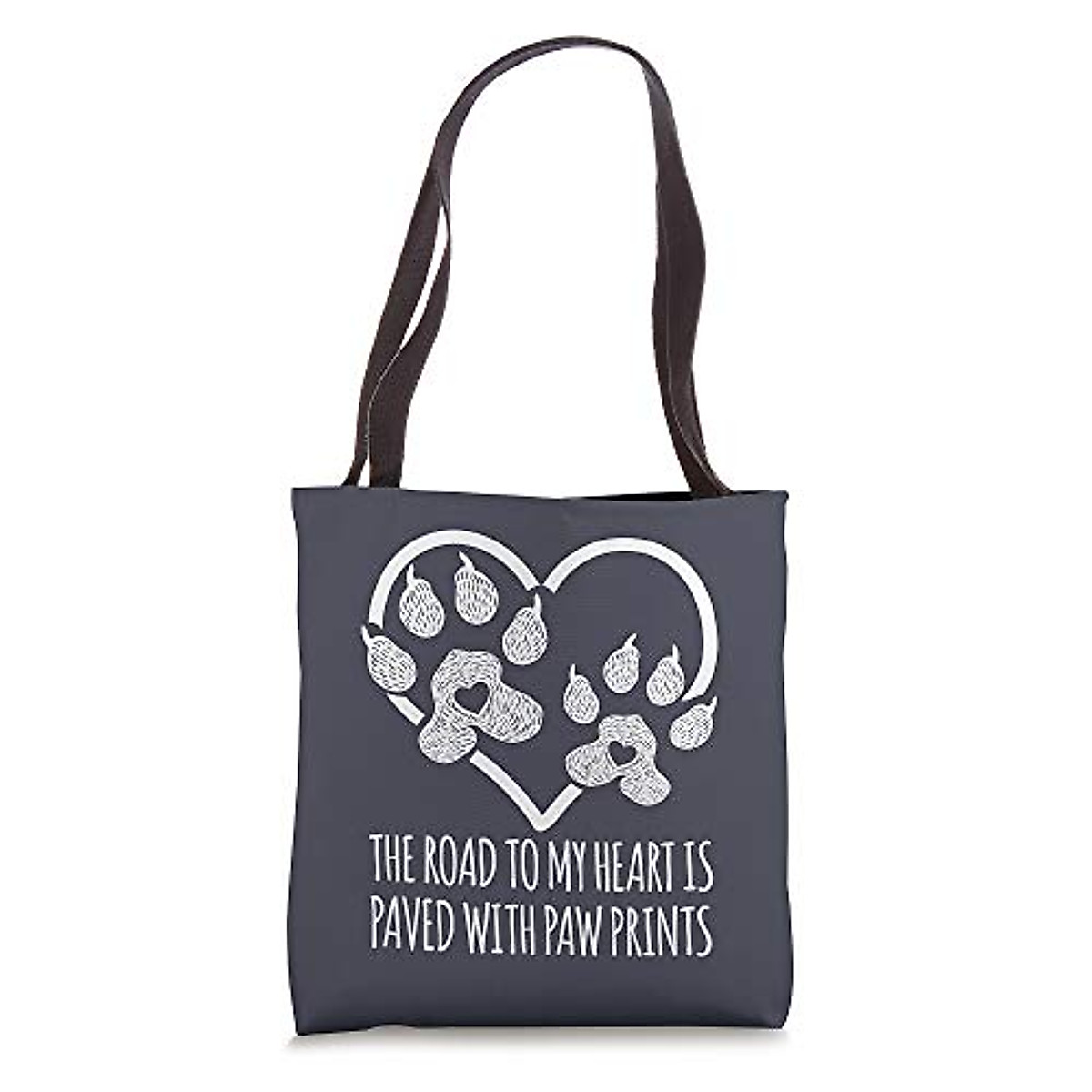 I Love Dogs Road To My Heart Paved With Paw Prints Tote Bag