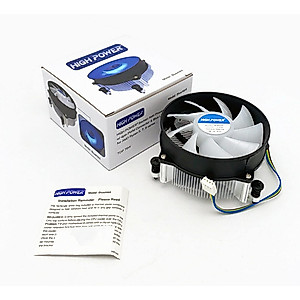 HIGH POWER BlueAM4 Blue LED Light CPU Air Cooler with Aluminum Heatsink & 95mm PWM Cooling Fan for AMD Ryzen 5,7,9 Processor/Socket AM4 / AM5 PC Motherboard