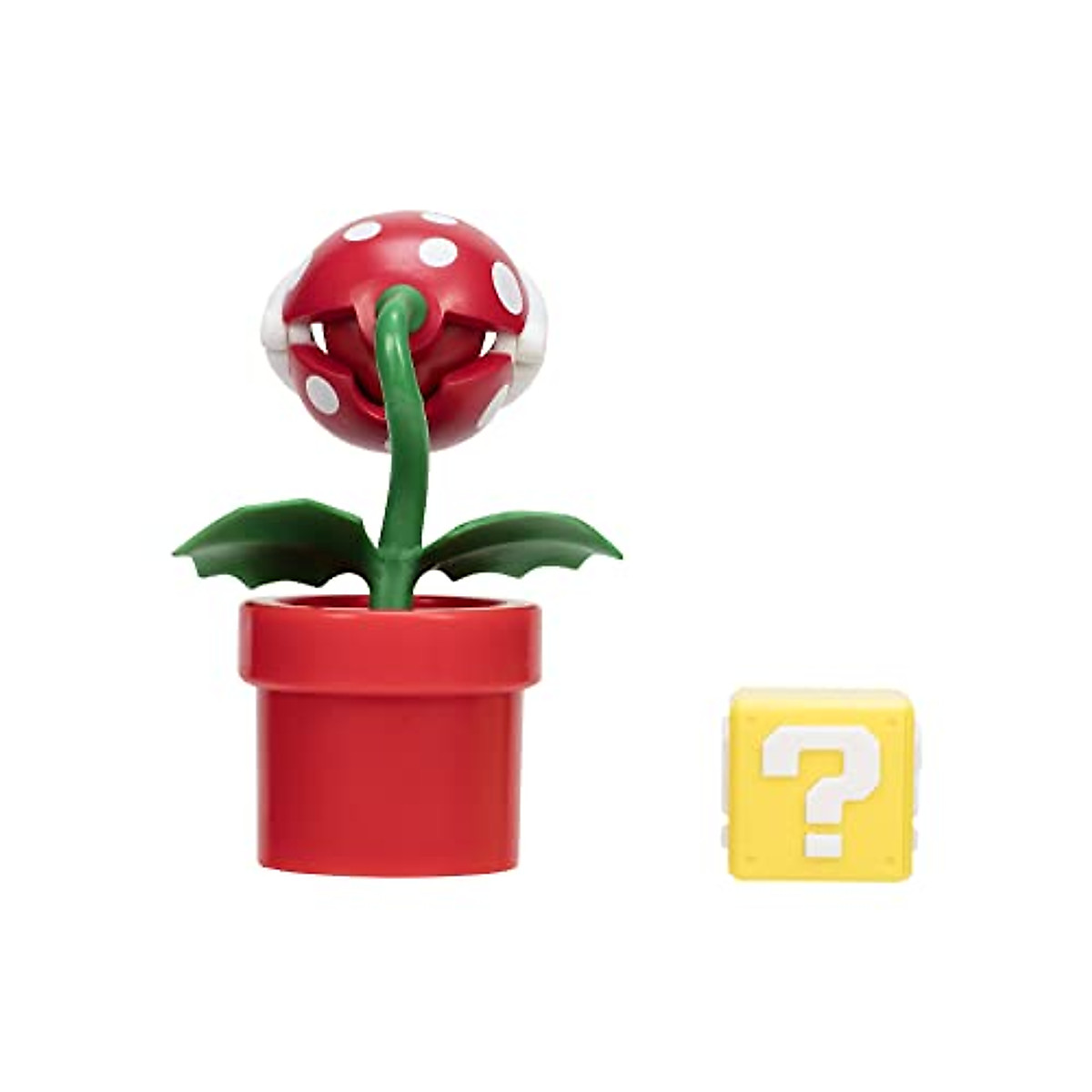 Super Mario Nintendo 4-Inch Piranha Plant Poseable Figure with Question Block Accessory. Ages 3+ (Officially Licensed)