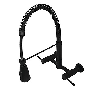 Kingston Brass GS8280DL Concord Pull-Down Sprayer Kitchen Faucet, Matte Black