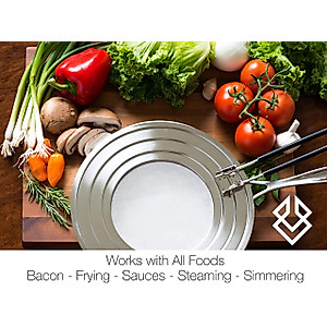 Dishwasher-Safe Splatter Screen Splash Guard for Kitchen Frying Pan Grease - Shields 99% of Stove Top from Bacon, Oil, or Deep Fryer - Easy to Clean or Store - Foldable Heat-Resistant Silicone Handle