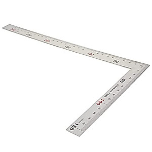 Heyiarbeit 5.9"x11.81" L Shaped Ruler Carpenters Square Framing Ruler Stainless Steel Right Angle Ruler 90 Degree Square L Ruler for Engineer Woodworking Measuring Tools Auxiliary Marking 1Pcs