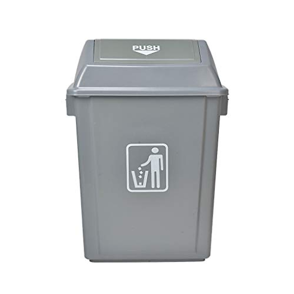 NYKK Wastebasket 23 Litre / 6 Gallon Swing Cover Trash Can (Gray) Waste Container (Capacity : 23L)