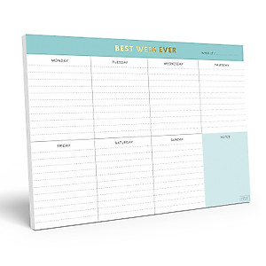 Sweetzer & Orange Weekly To Do List Pad. Minty Gold Weekly Planner Notepad with Daily Planner Agenda Squares. 7x10” Day Planner 2024 2025 - Student Planner, Work Planner and Checklist Note Pad.