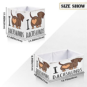 RunningBear Dachshund Dog Storage Basket Storage Bin Square Collapsible Toy Bins Decorative Storage Boxes Organizer for Clothes Towels Magazine