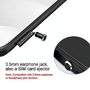VIWIEU USB Type C Dust Plugs Charging Port Cover Caps with Earphone Jack Pin and Cable Protectors 2 Pack Compatible with Samsung Galaxy S22/S21/S20+ Ultra/Z Flip 4/Z Fold 4, Pixel 6a OnePlus 10T Black