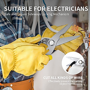 Heavy Duty Scissors, Industrial Scissors, 8-inch Multipurpose, Electrician Scissors -easy Cutting Cardboard And Recycle, Ergonomic Handle, Stainless Steel Shears. (8.2-inch scissors)