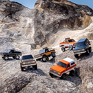 FMS 1/24 RC Crawler Officially Licensed Chevy K5 Blazer RC Car FCX24 RTR RC Pickup Truck SUV 4WD 2.4GHz Hobby RC Model 8km/h Mini Car RC Off-Road Remote Control Car (Black)